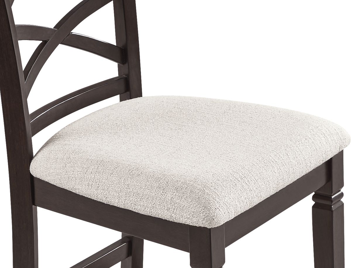 Winslow Brown Cherry Dark Wood Beige X-Back Counter Height Stool ...