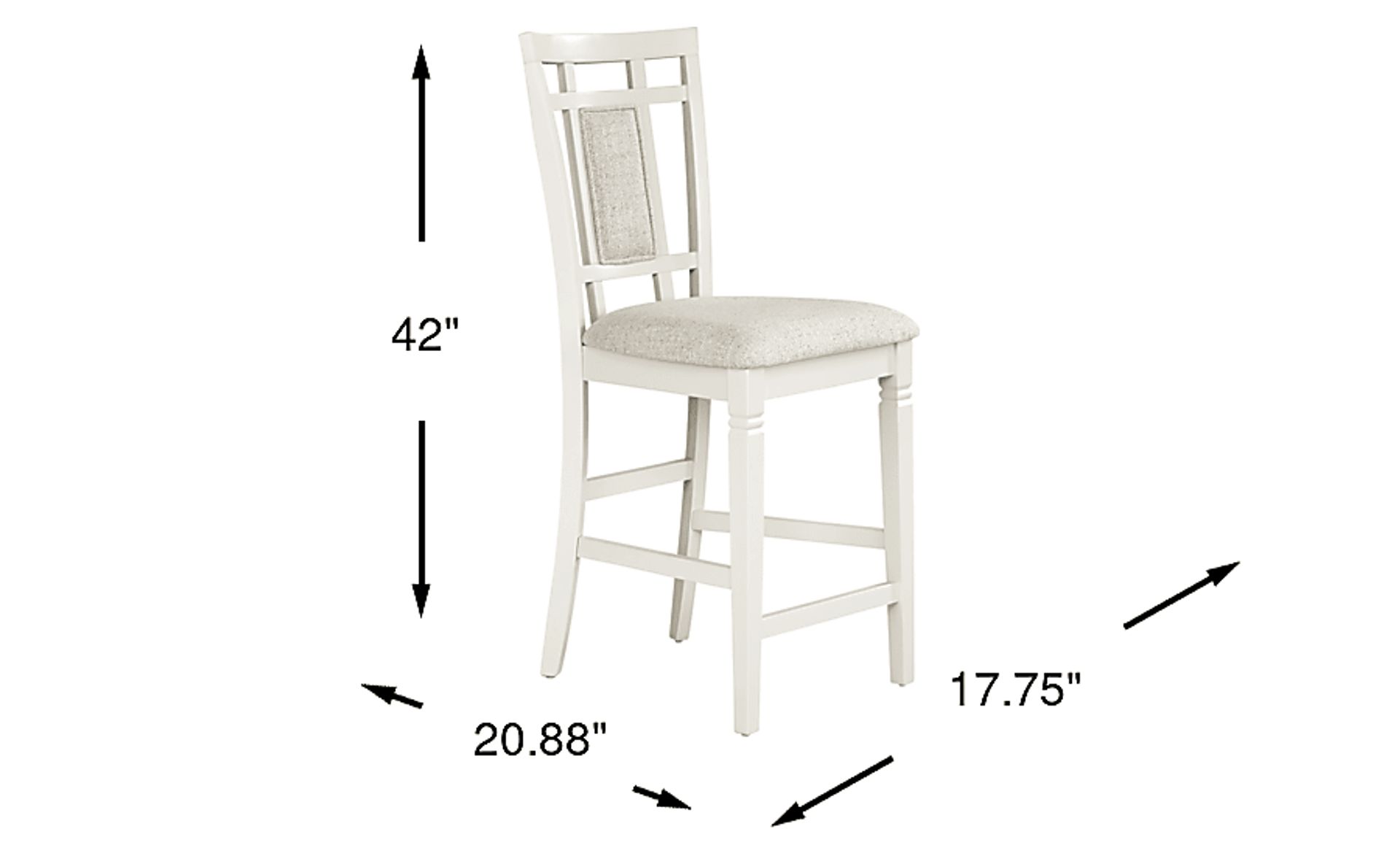 Winslow White Colors,White Upholstered Counter Height Stool | Rooms to Go