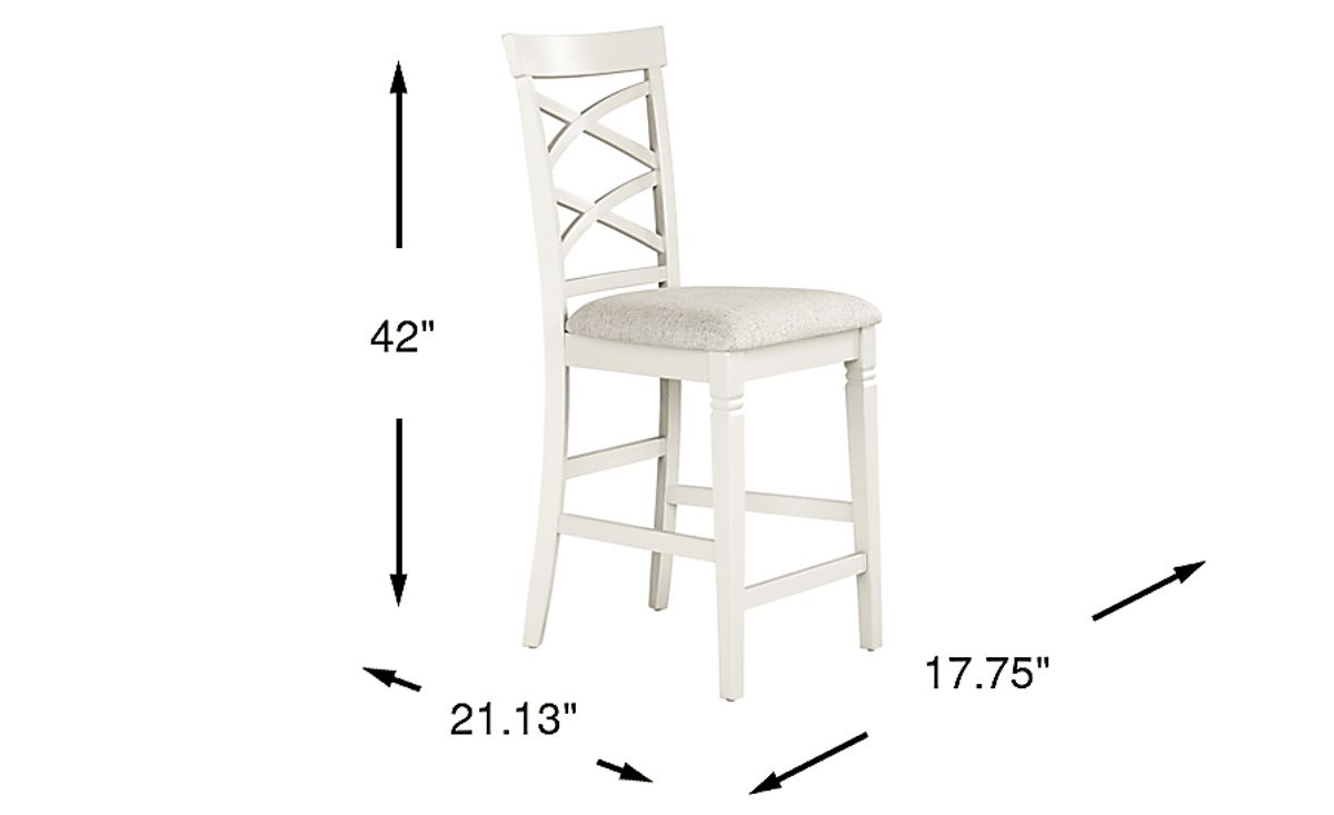 Winslow White Colors,White X-Back Counter Height Stool | Rooms to Go