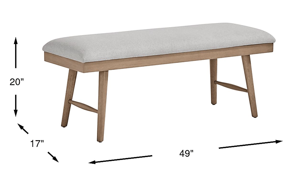 Winston Court Natural Light Wood Gray Dining Bench | Rooms to Go