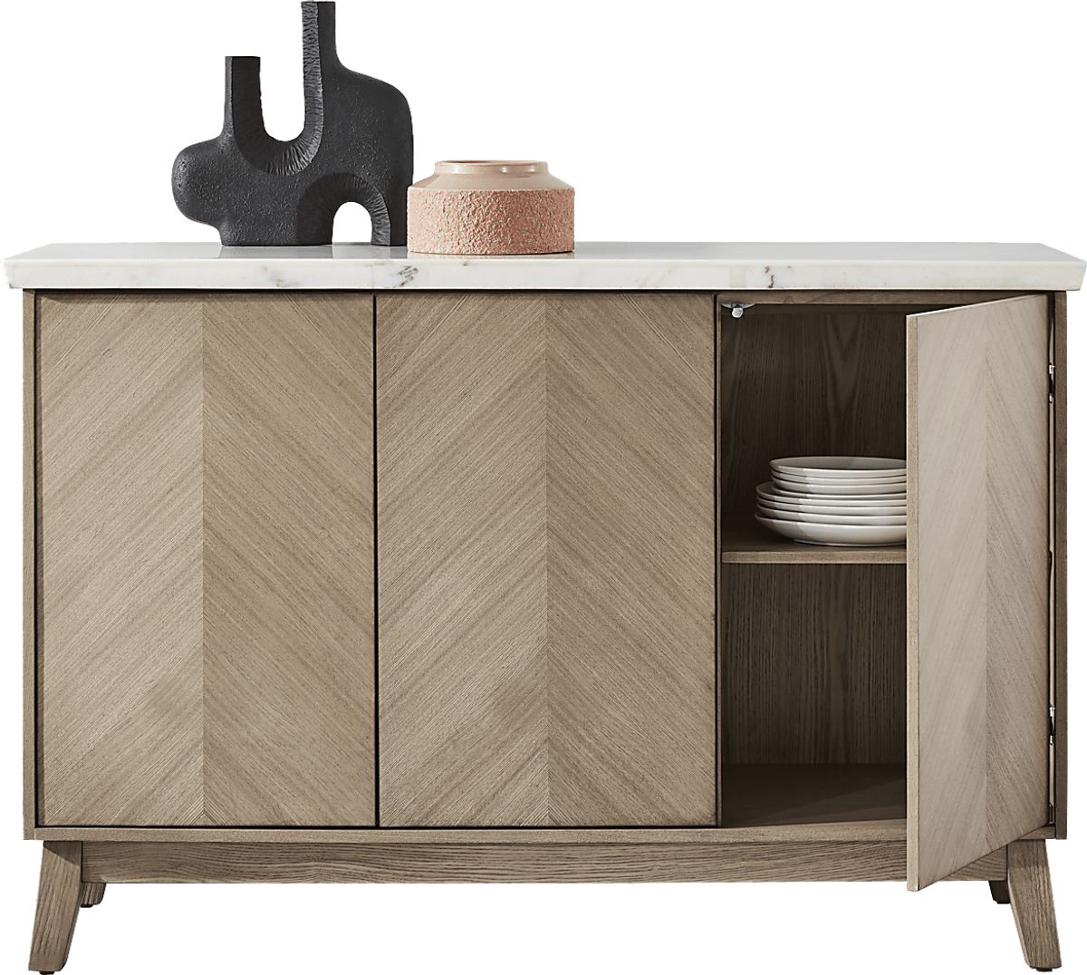 Winston Court Natural Light Wood Server | Rooms to Go