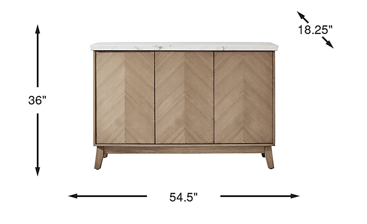 Winston Court Natural Light Wood Server | Rooms to Go