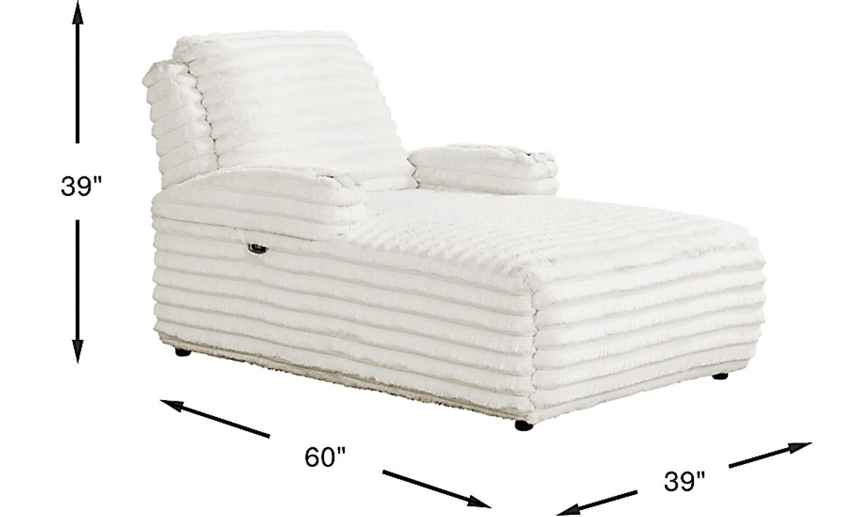Wintercrest Ivory Beige Faux Fur Power Reclining Chais | Rooms to Go