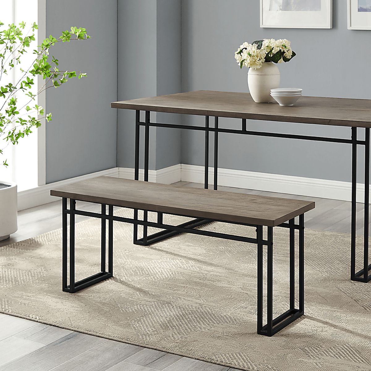 Winthrope Gray Dining Bench | Rooms to Go