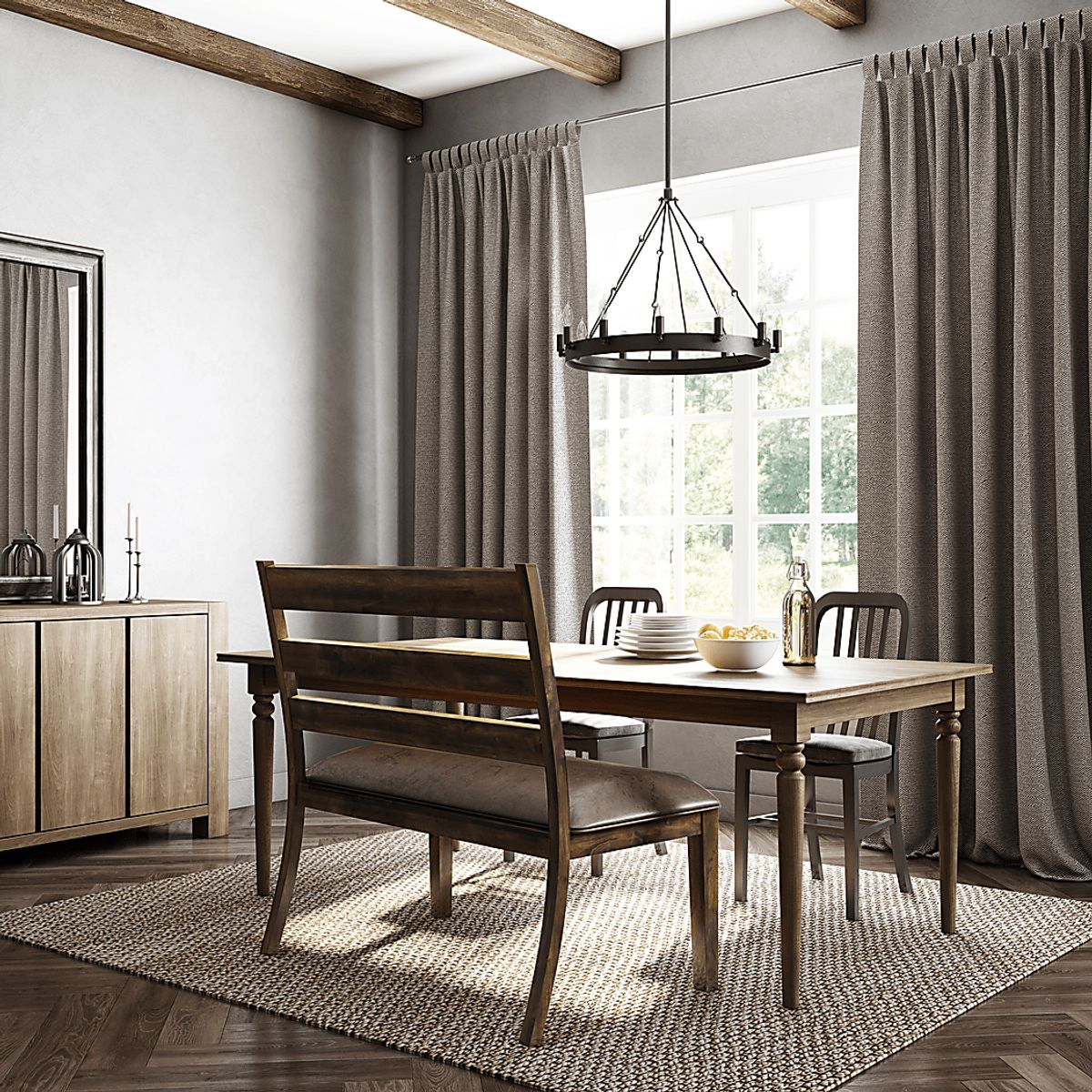 Wisecarver Brown Polyester Fabric Settee | Rooms to Go