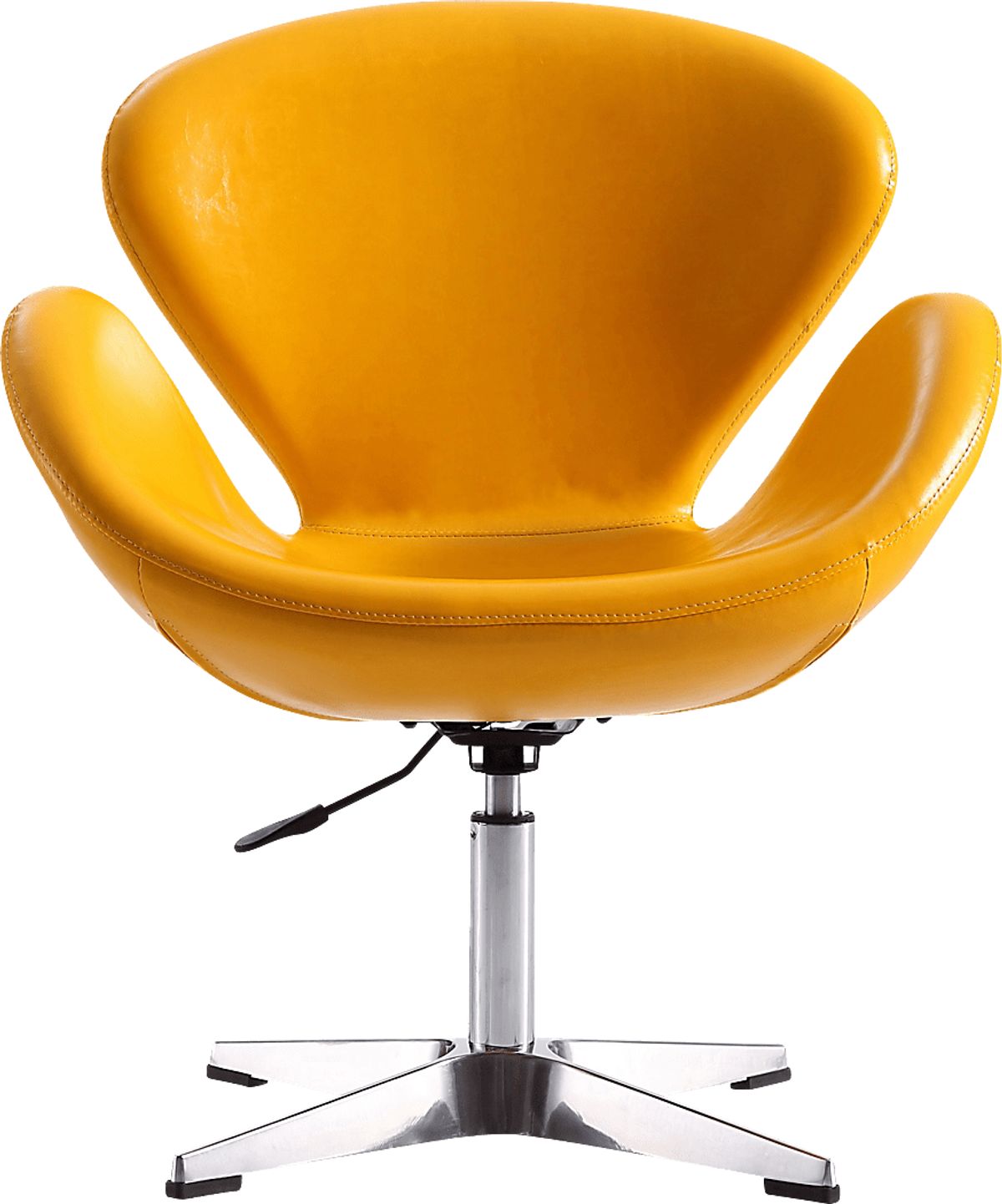 Witchazel Yellow Faux Leather Fabric Swivel Accent Chair | Rooms to Go