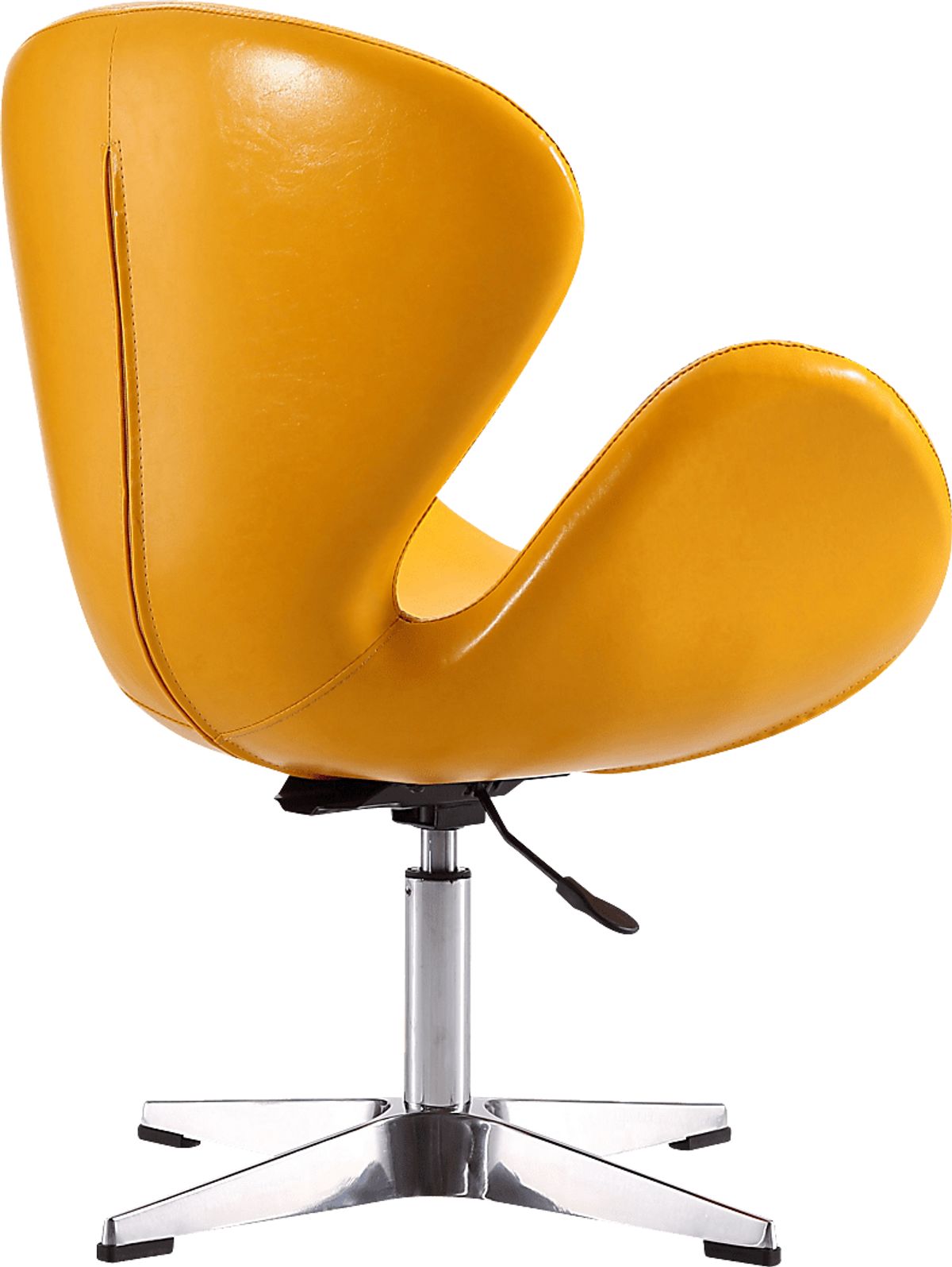 Witchazel Yellow Faux Leather Fabric Swivel Accent Chair | Rooms to Go