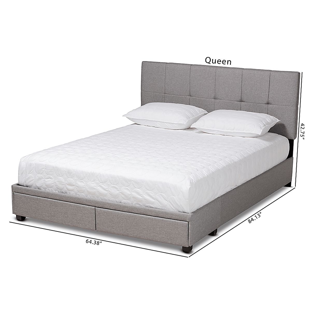 Wizarddale Light Gray Polyester Fabric Queen Storage Bed | Rooms to Go