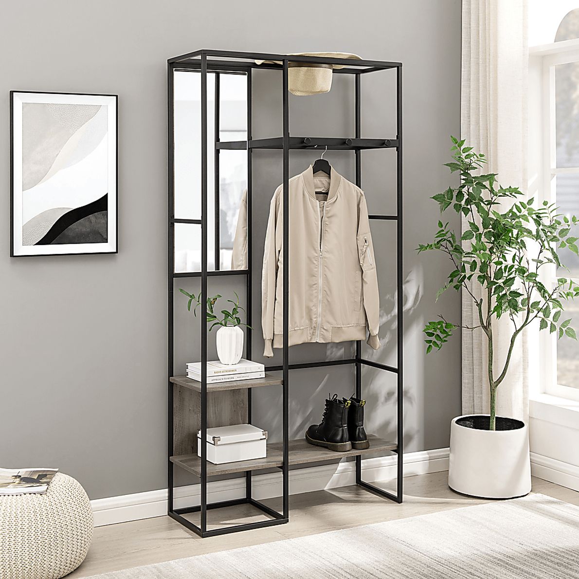 Woodknoll Gray Hall Tree - Rooms To Go