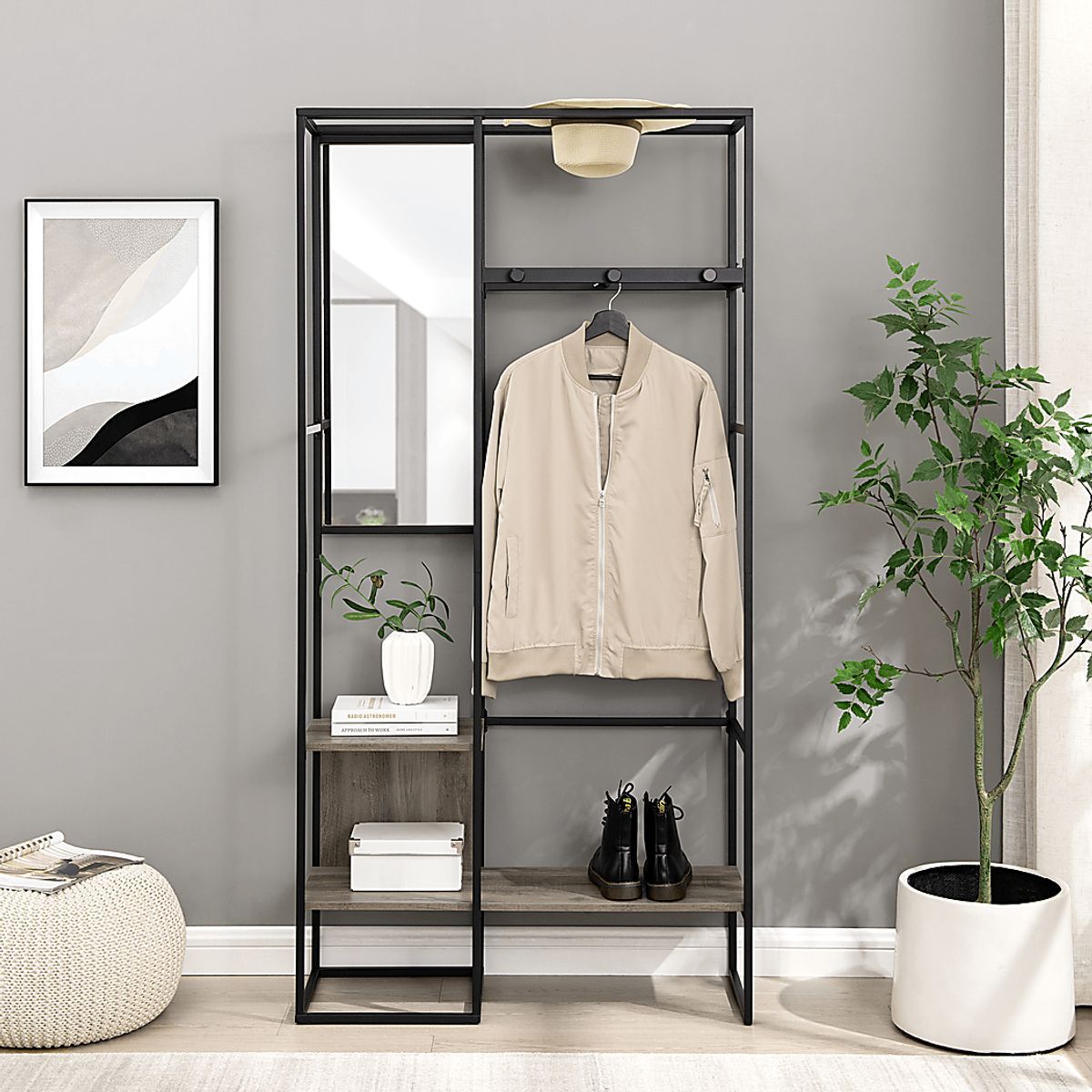 Woodknoll Gray Hall Tree | Rooms to Go