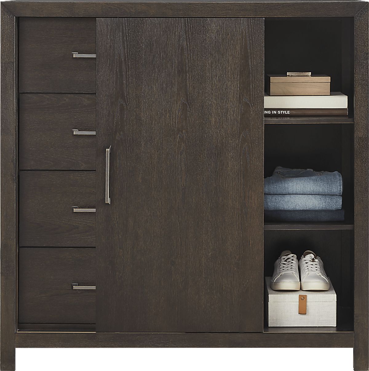 Woodley Dark Brown Wood Gentleman'S Chest | Rooms to Go