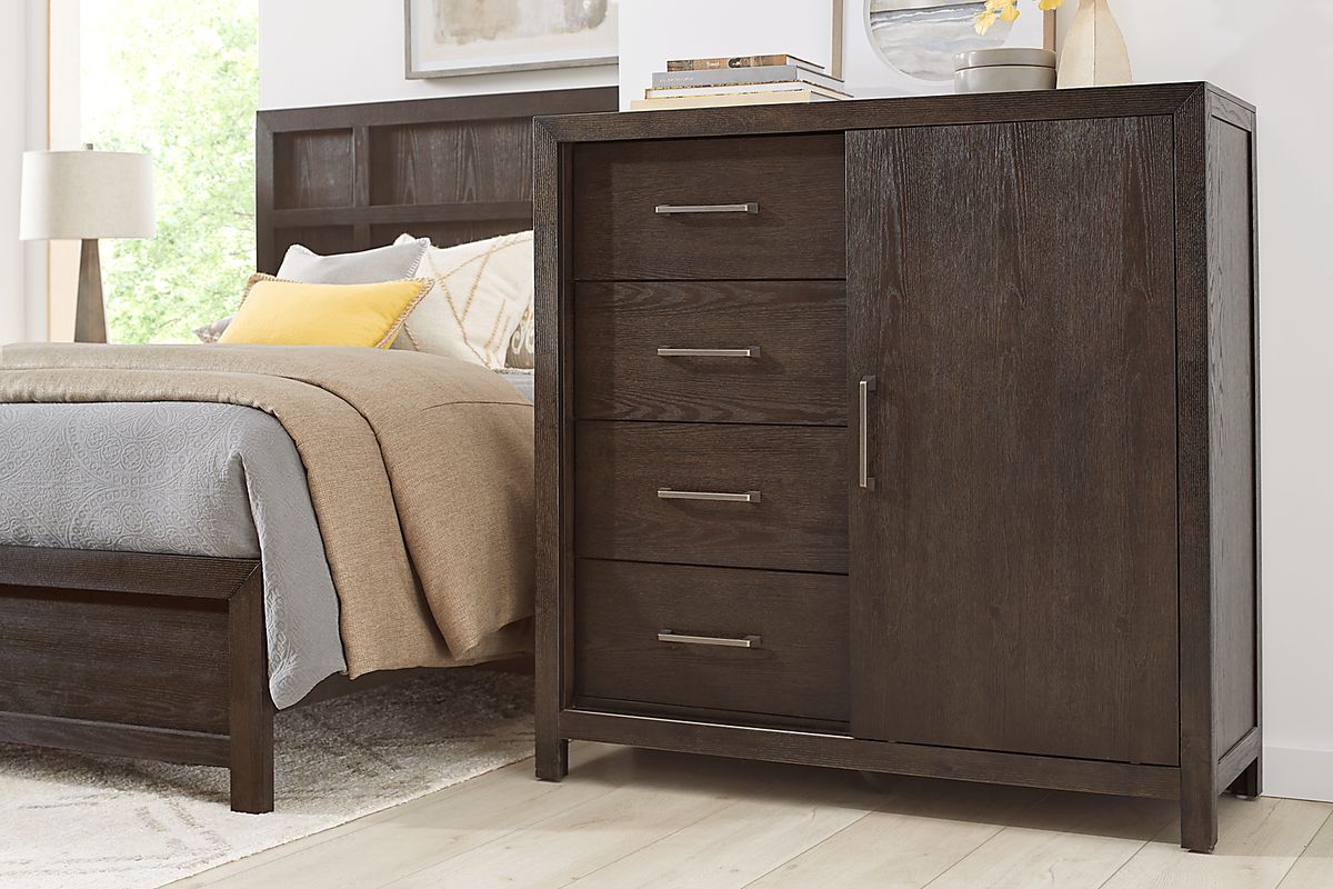 Woodley Dark Brown Wood Gentleman'S Chest | Rooms to Go