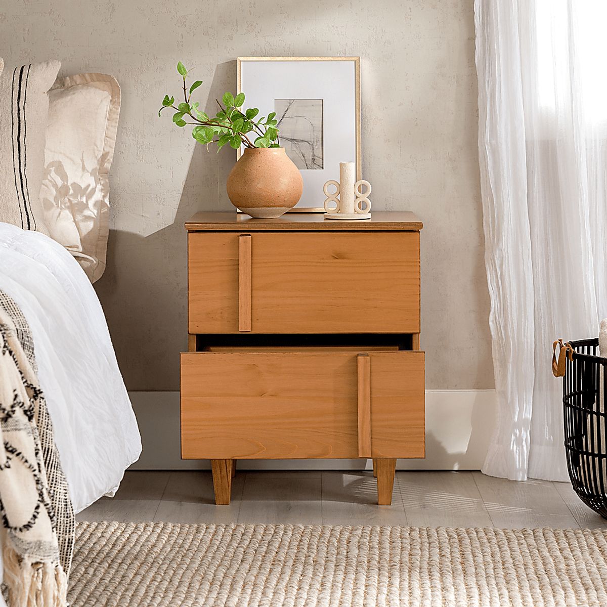 Woodviolet Caramel Light Wood Nightstand | Rooms to Go