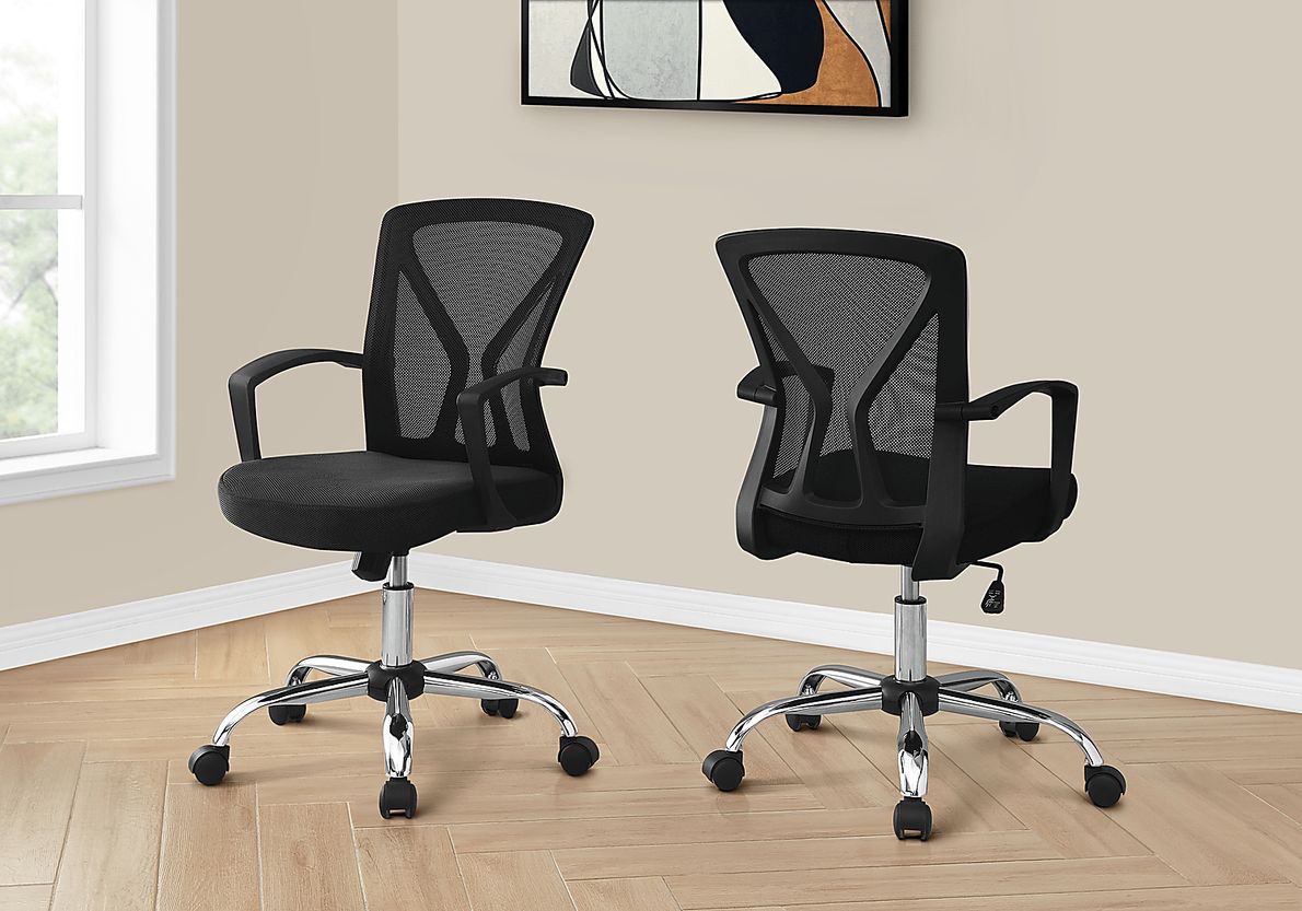 Woodwardia Black Chrome Office Chair - Rooms To Go