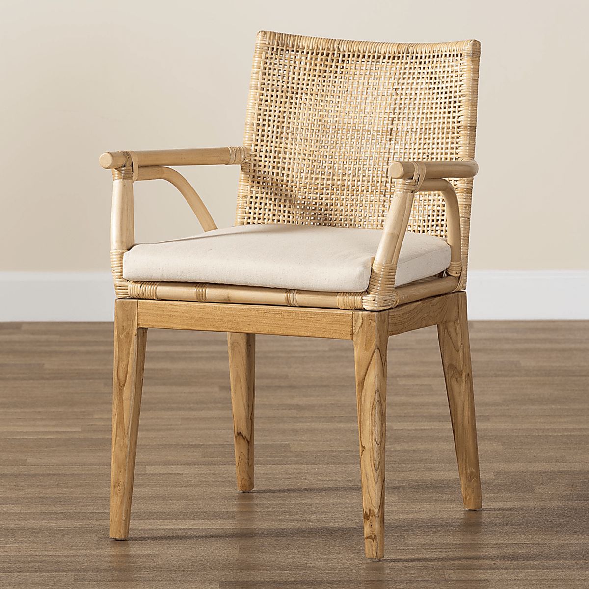 Woolfenden Natural Beige,White Cotton,Polyester Fabric Arm Chair ...