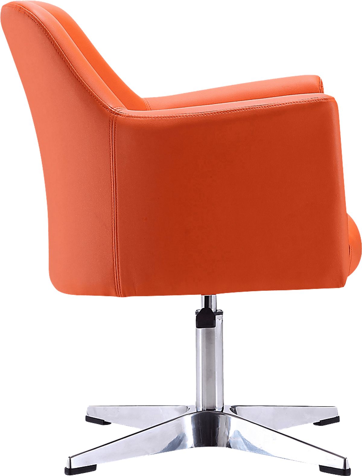 Woolfram Orange Orange,Red Faux Leather Fabric Swivel Accent Chair ...