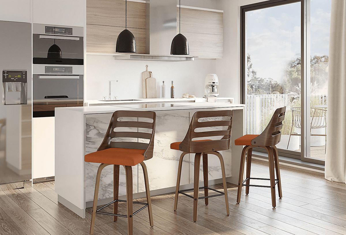 Woolwich Walnut Dark Wood Orange Orange,Red Polyester Fabric Counter ...