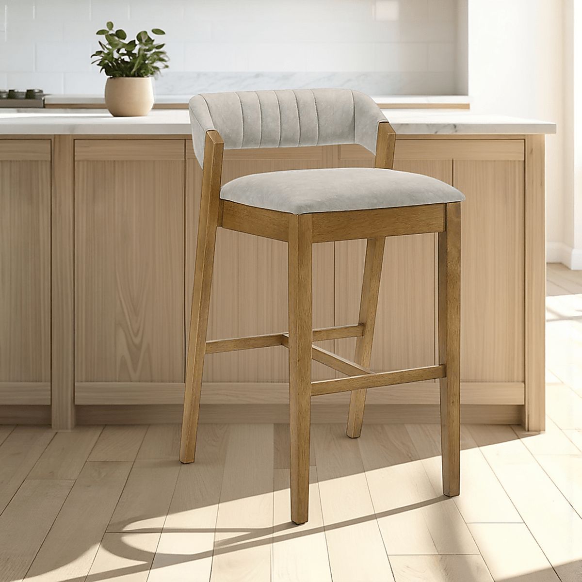 Worldwood II Brown,Gray Dark Wood,Gray Polyester Fabric Counter Height ...