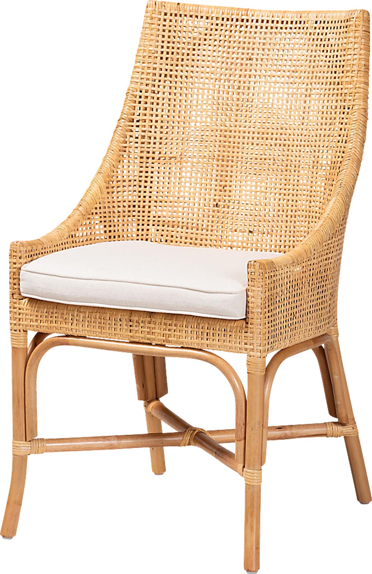 Wrentham Natural Beige,White Cotton,Polyester Fabric Dining Chair ...