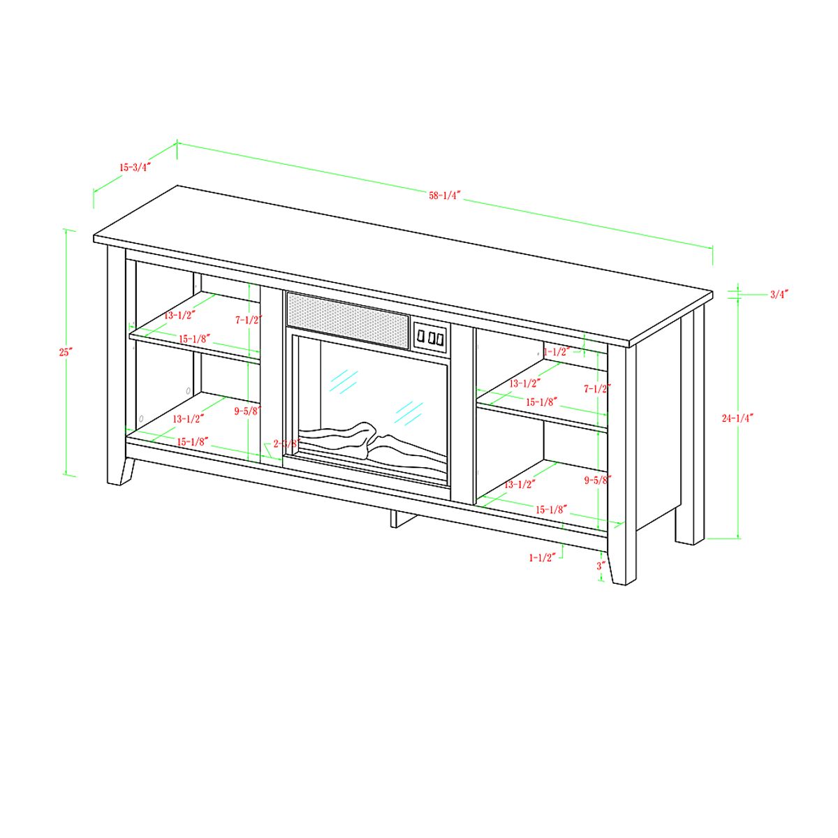Wyatt Brown Dark Wood Firebox Console | Rooms to Go