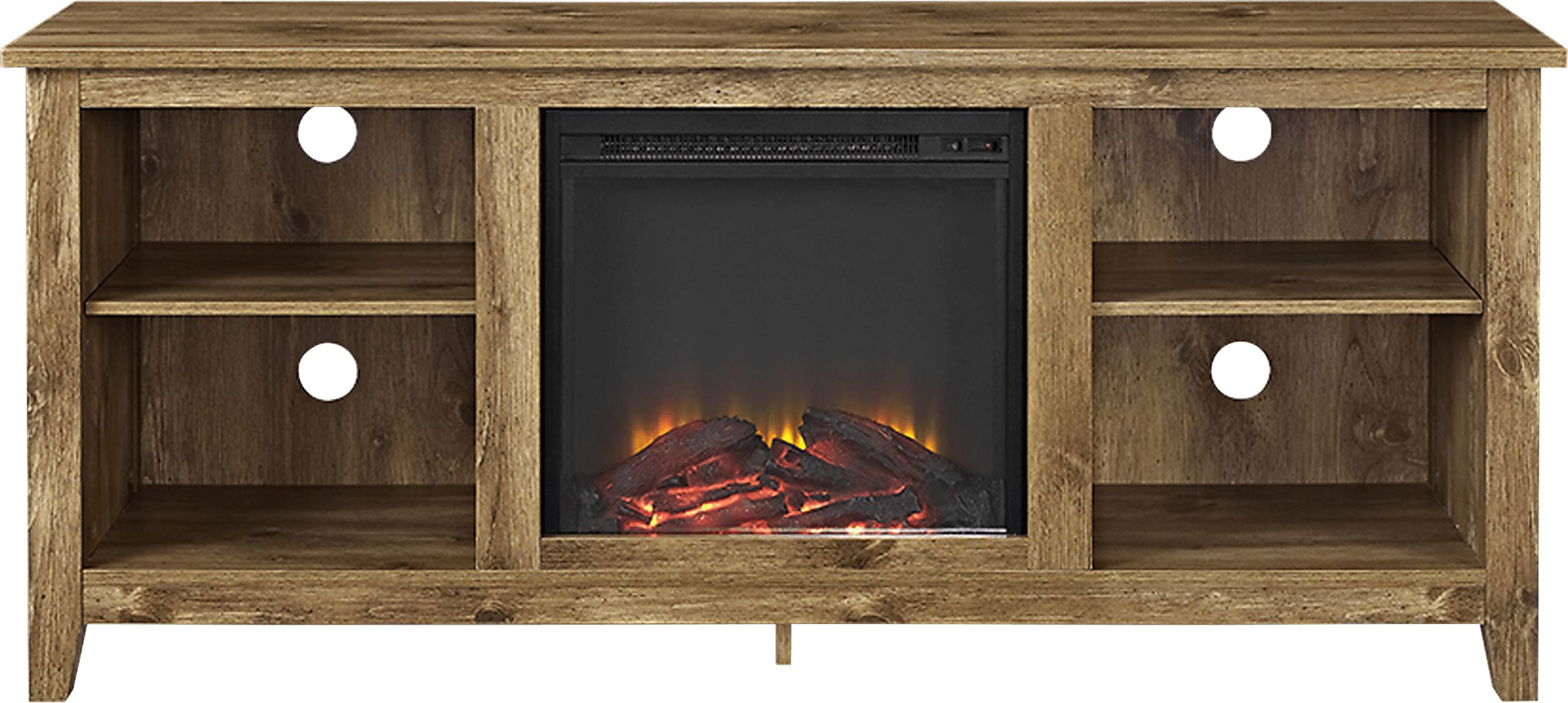 Wyatt Natural Light Wood Firebox Console | Rooms to Go