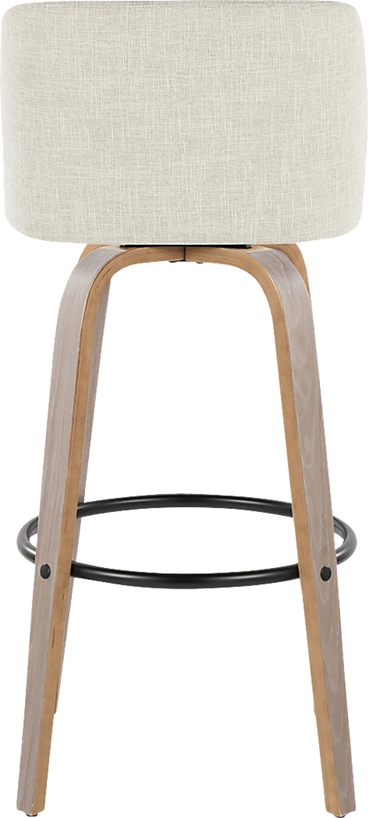 Wymering III Light Gray Beige Polyester Blend Barstool, Set Of 2 ...