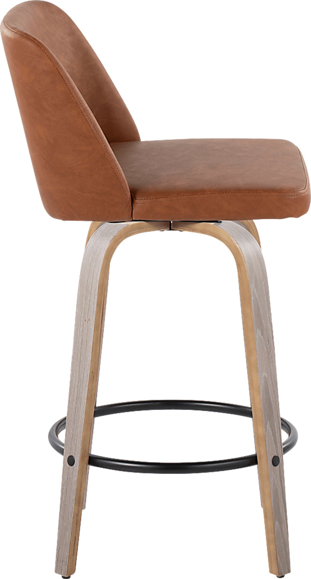 Wymering III Light Gray Camel Brown Polyurethane Fabric Counter Height ...