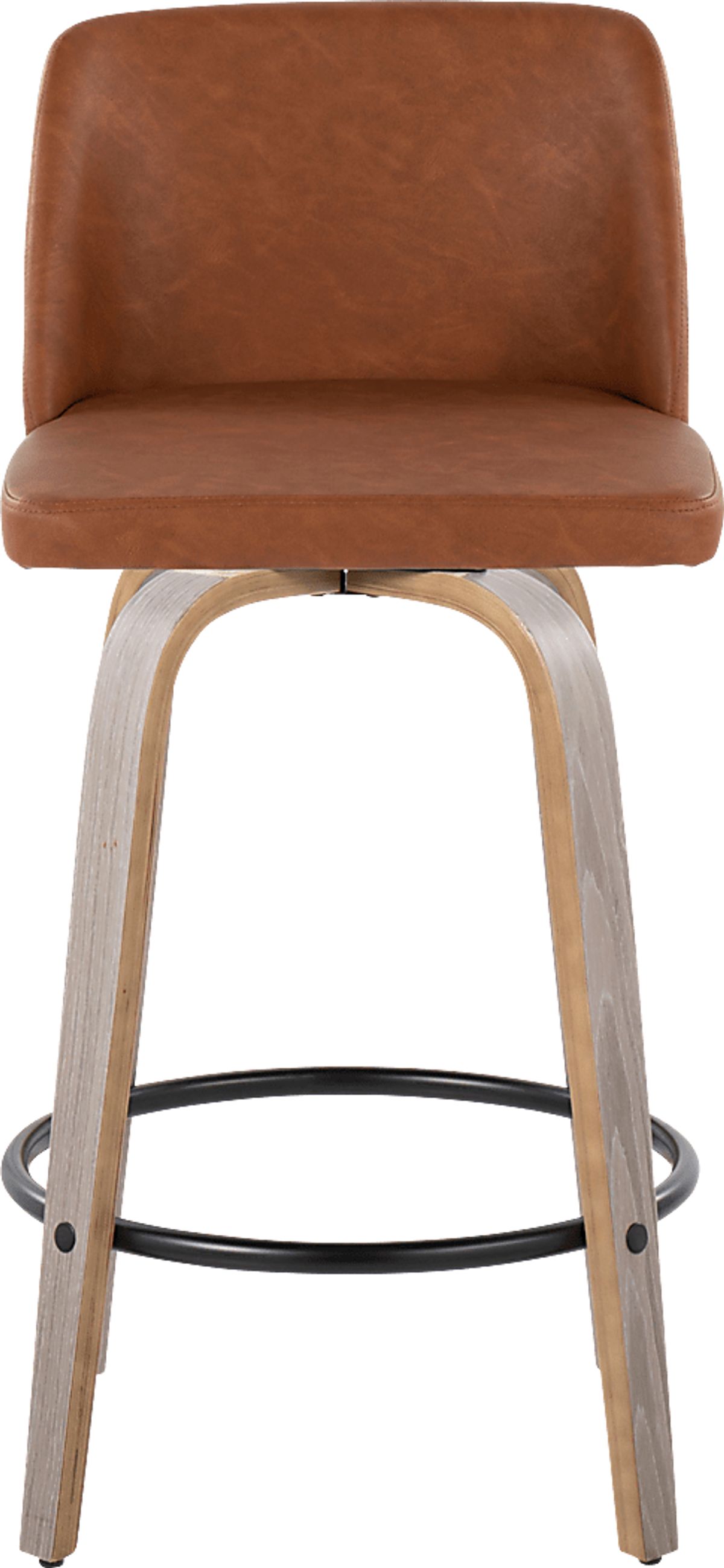 Wymering III Light Gray Camel Brown Polyurethane Fabric Counter Height ...