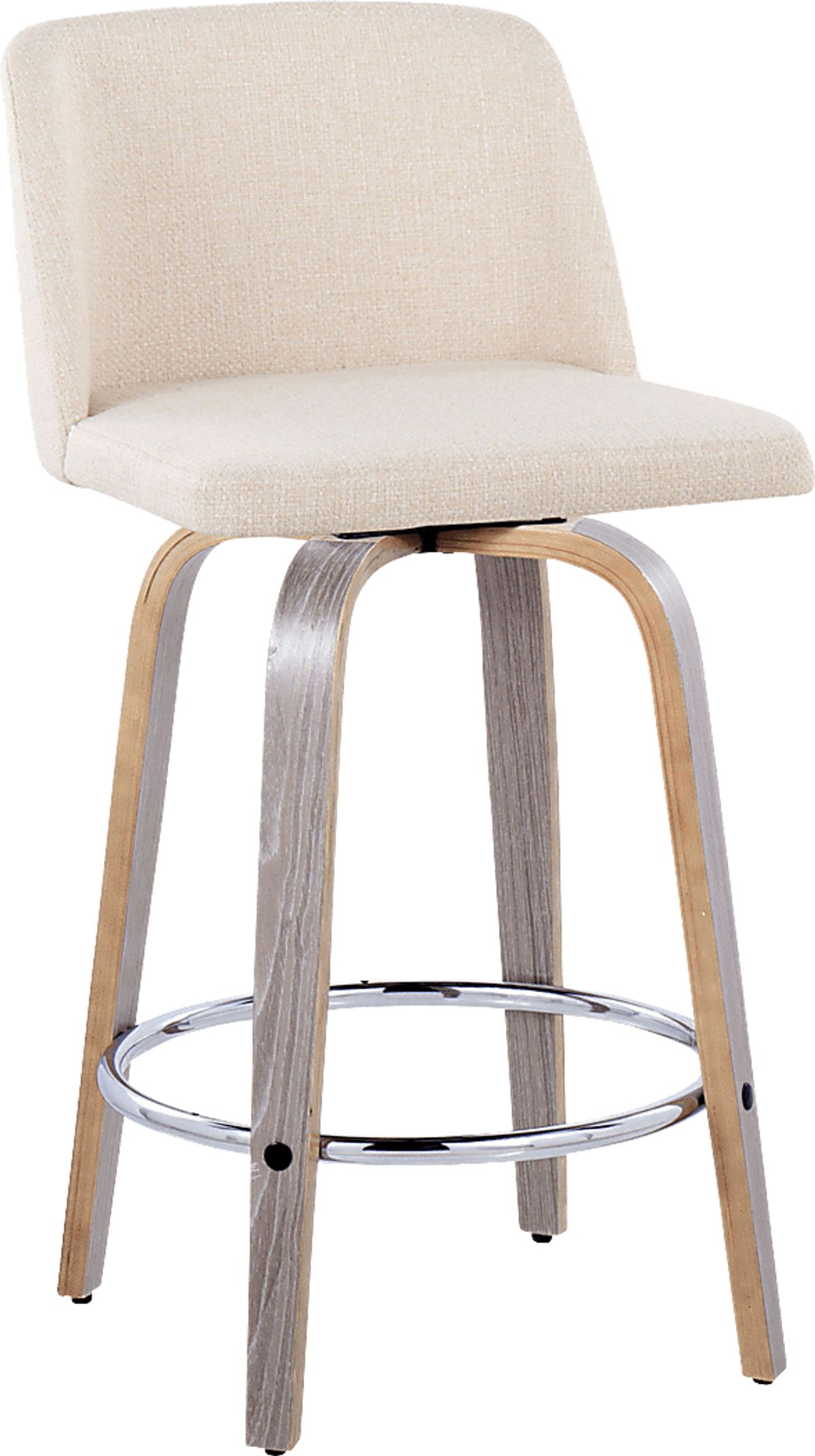 Wymering IV Light Gray Cream Beige Polyester Blend Counter Height Stool ...