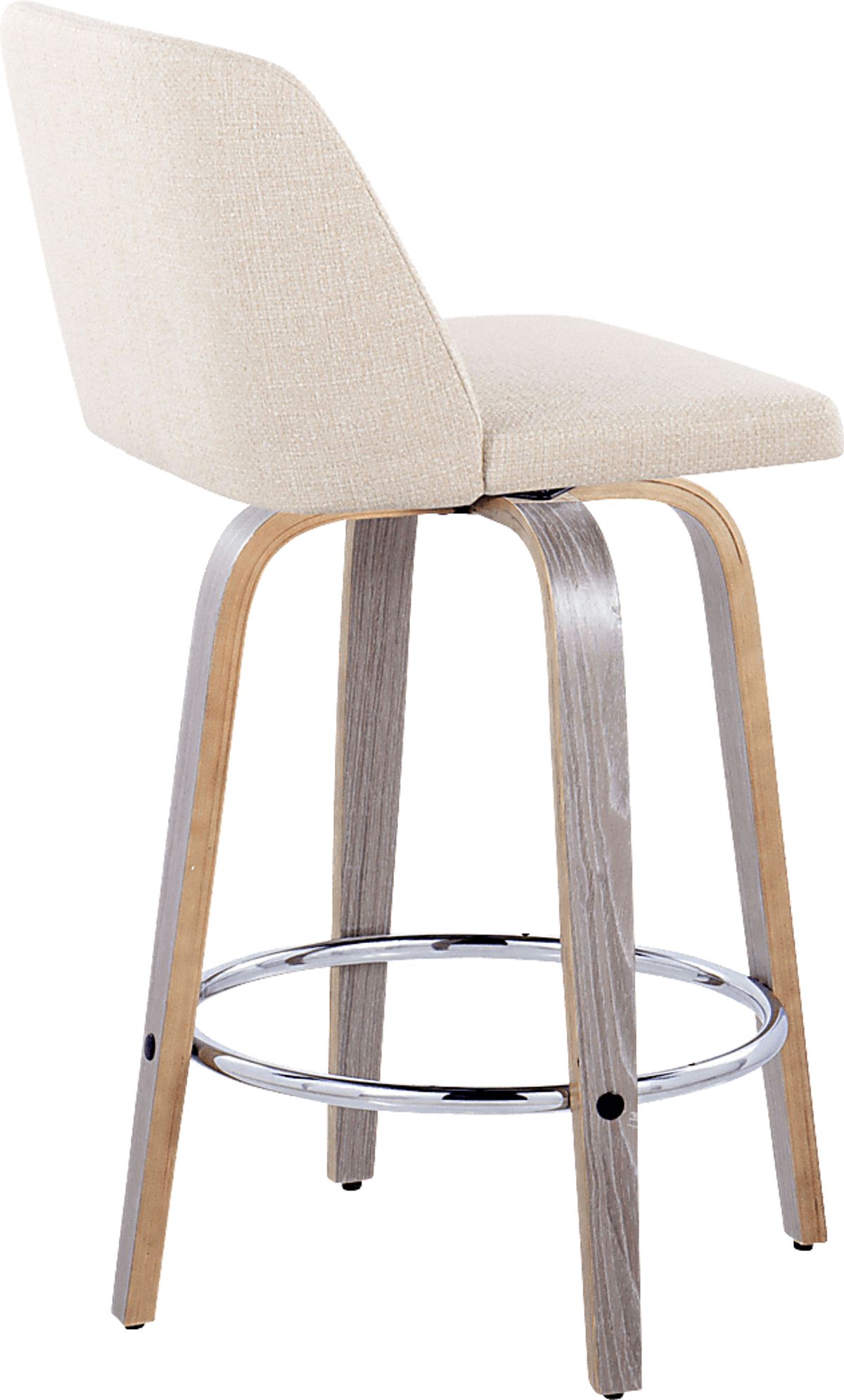 Wymering IV Light Gray Cream Beige Polyester Blend Counter Height Stool ...