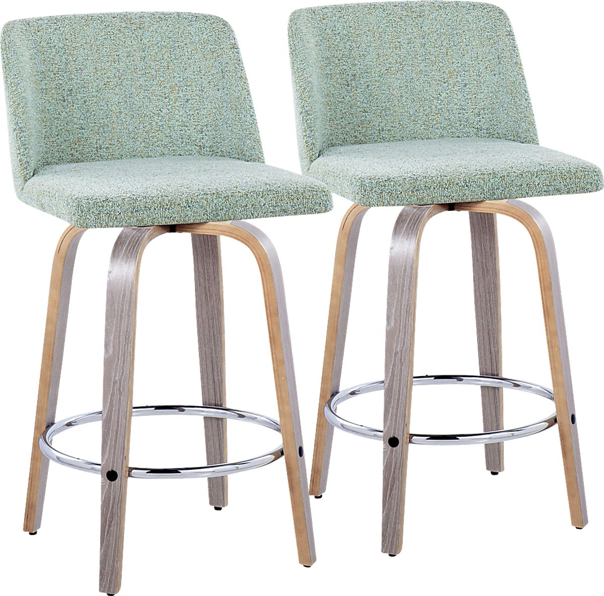 Wymering IV Light Gray Green Polyester Blend Counter Height Stool, Set ...