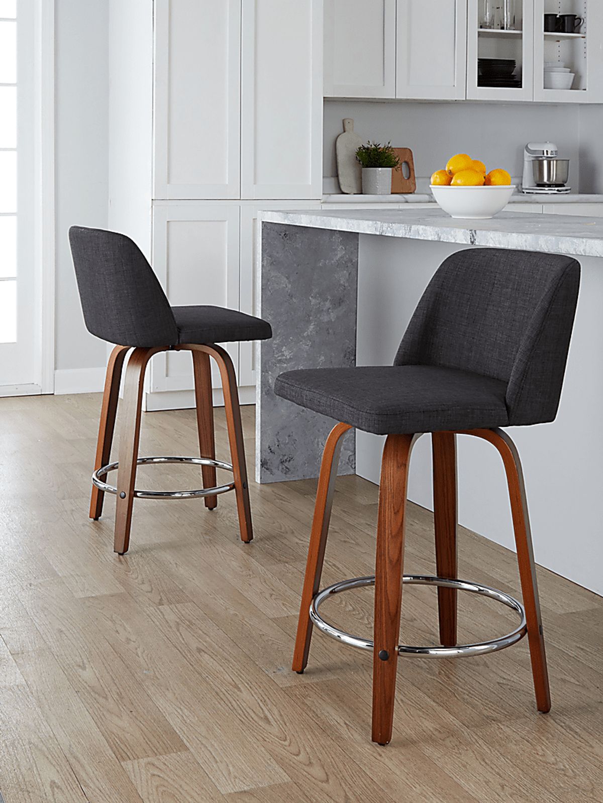 Wymering VI Walnut Dark Wood Charcoal Black,Gray Polyester Blend ...
