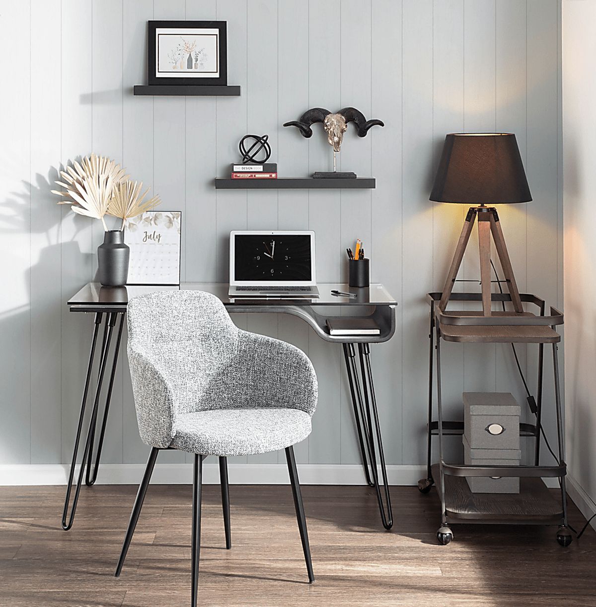 Wynburn Gray Polyester Fabric Side Chair Set Of 2 | Rooms to Go