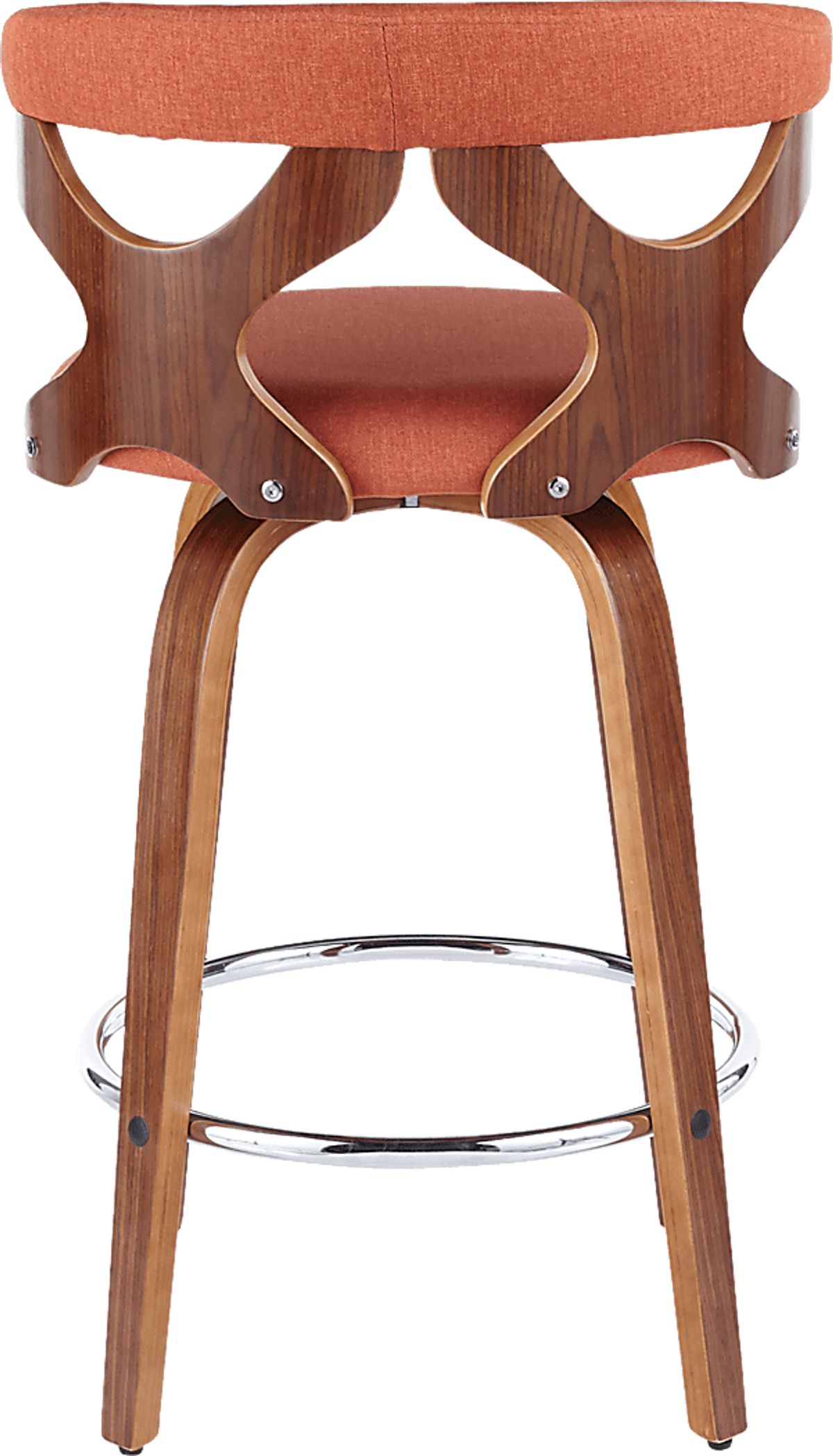 Wyndmoor Walnut Dark Wood Orange Orange,Red Polyester Fabric Swivel ...