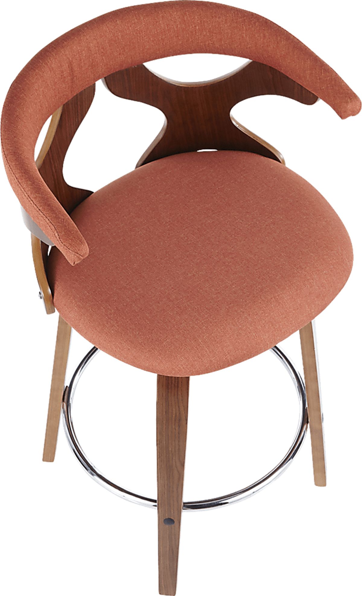 Wyndmoor Walnut Dark Wood Orange Orange,Red Polyester Fabric Swivel ...