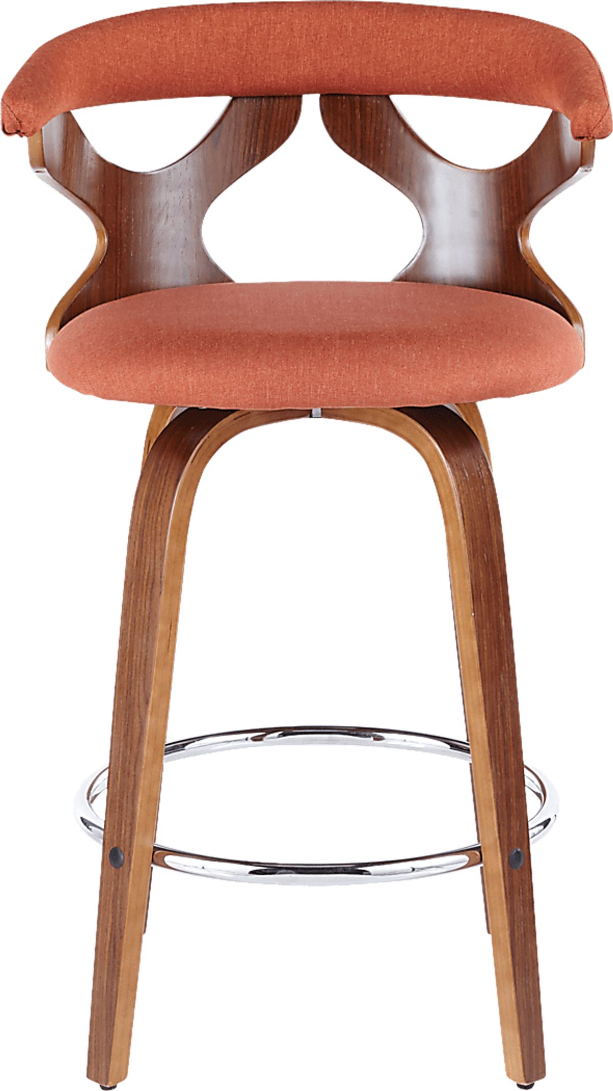 Wyndmoor Walnut Dark Wood Orange Orange,Red Polyester Fabric Swivel ...