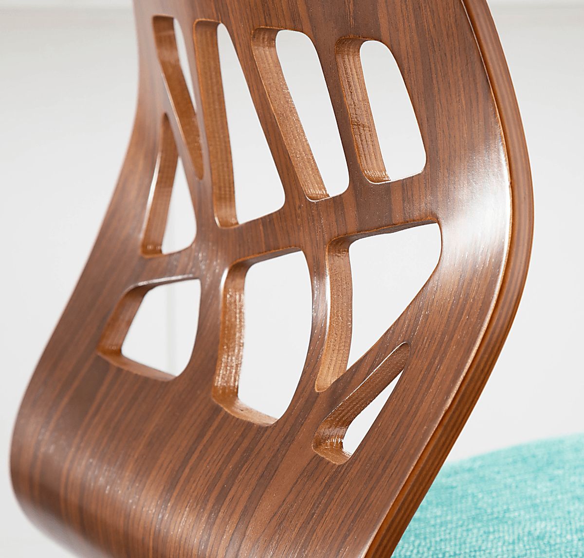 Wynston Walnut Dark Wood Teal Blue,Green Polyester Fabric Counter ...