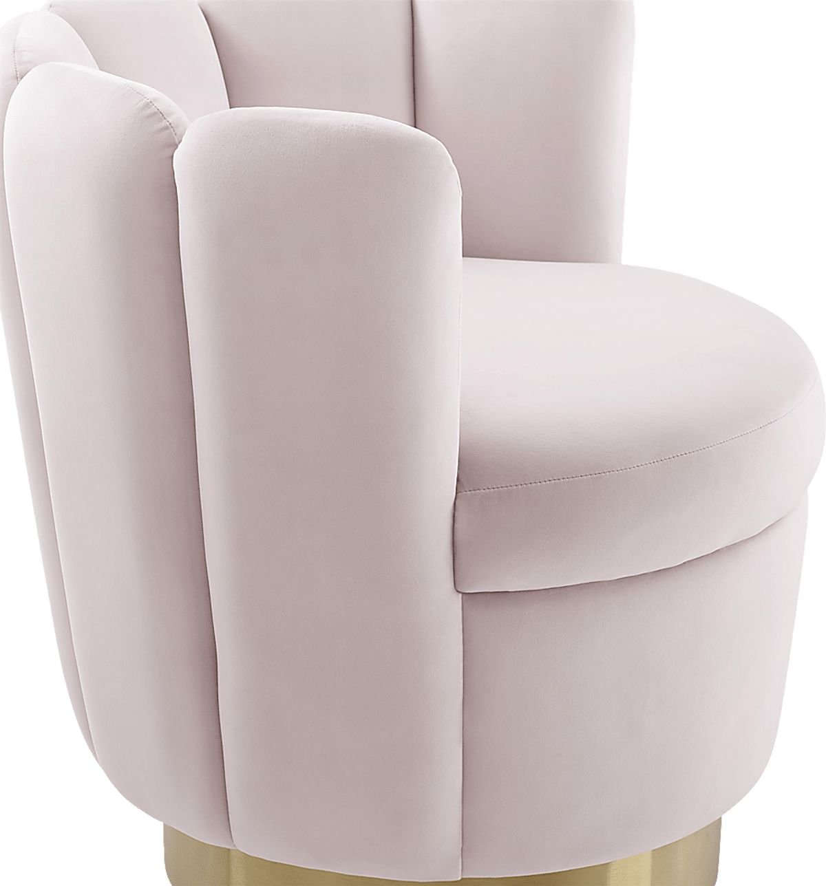 Yallera Blush Beige Velvet Plush Swivel Accent Chair | Rooms to Go
