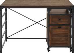 Yandem Walnut Dark Wood Desk | Rooms to Go