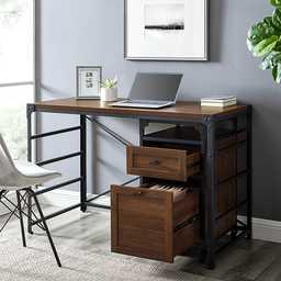 Yandem Walnut Dark Wood Desk | Rooms to Go