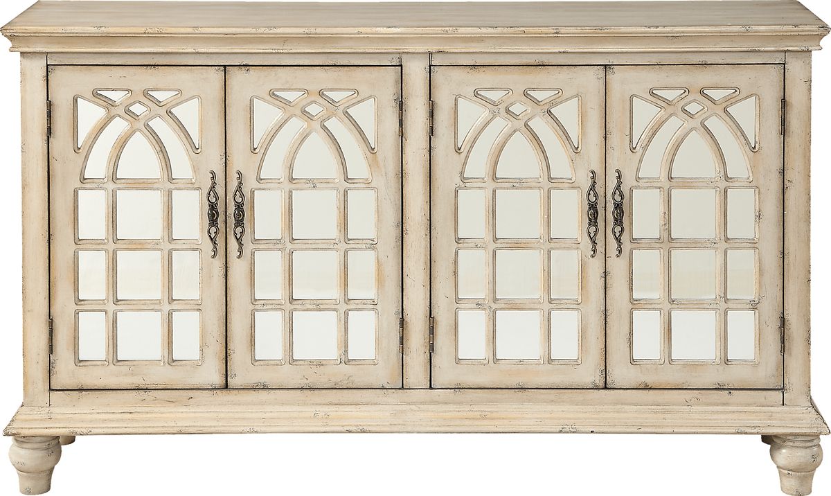 Yeovil Cream Colors,Light Wood,White Credenza | Rooms to Go