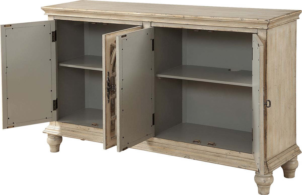 Yeovil Cream Colors,Light Wood,White Credenza | Rooms to Go