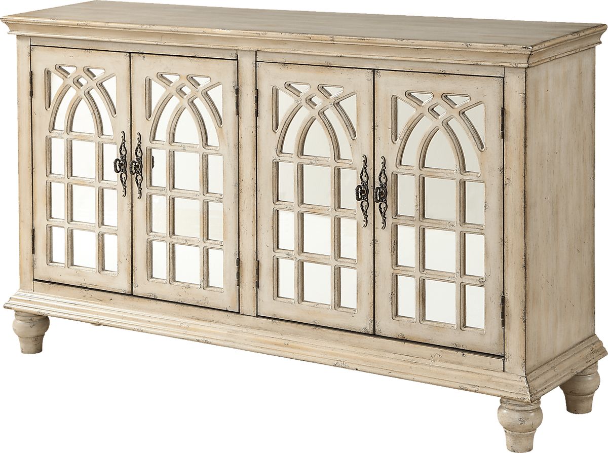 Yeovil Cream Colors,Light Wood,White Credenza | Rooms to Go