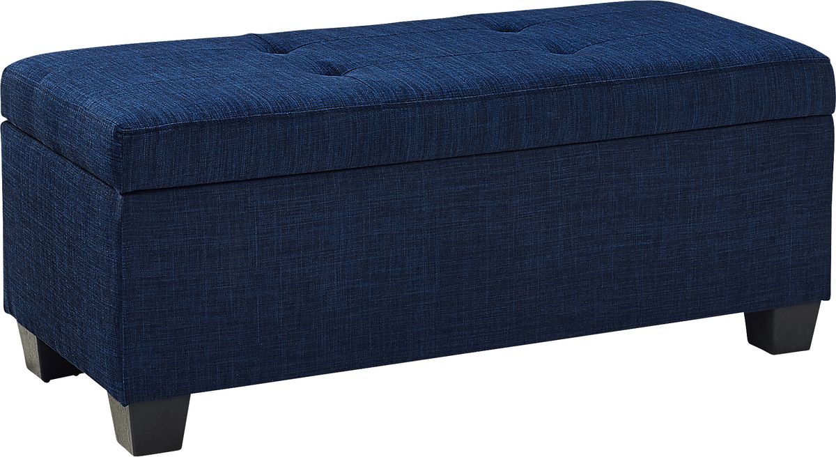 Yoest Blue Polyester Fabric Ottoman | Rooms to Go