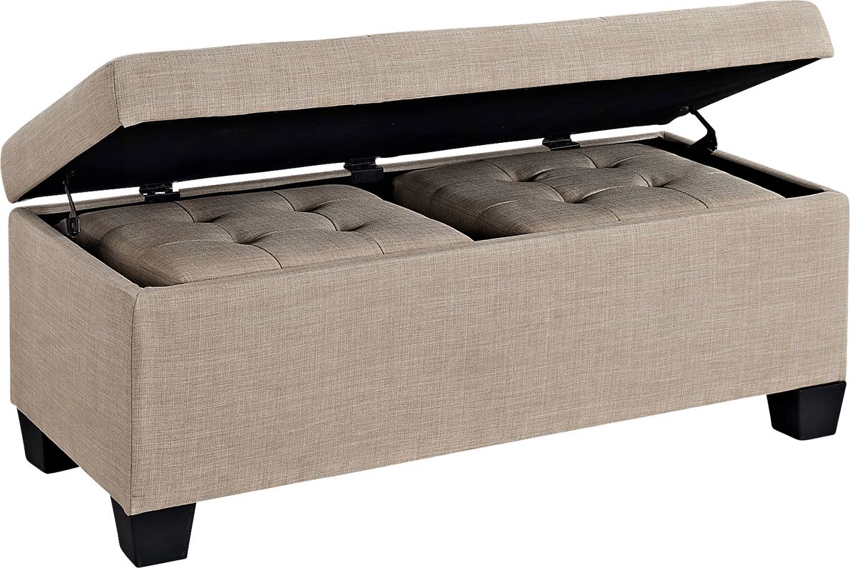 Yoest Natural 3pc Storage Ottoman Set - Rooms To Go