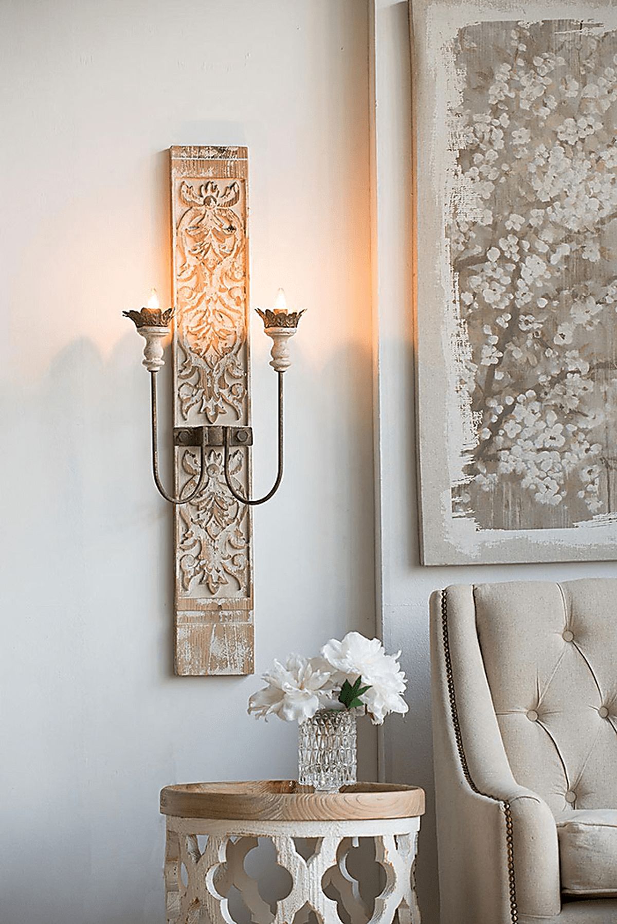Yuma Summit Cream Beige Sconce | Rooms to Go