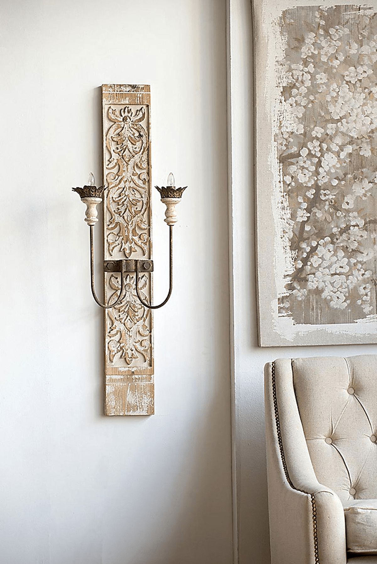 Yuma Summit Cream Beige Sconce | Rooms to Go