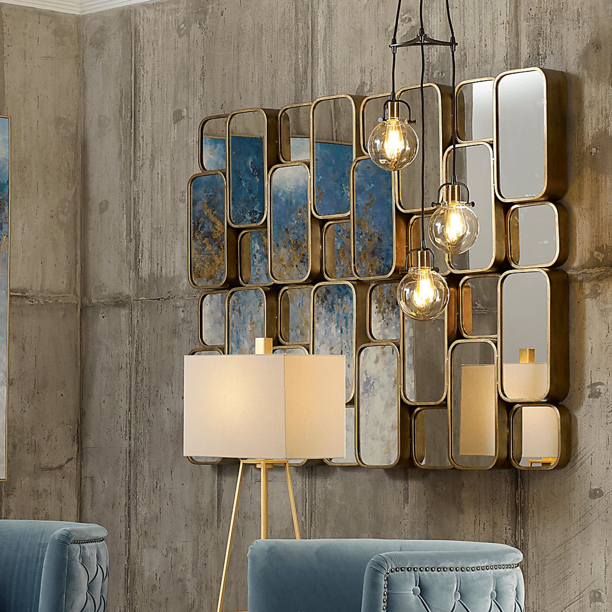 Zamya Gold Colors,Metal Mirror | Rooms to Go