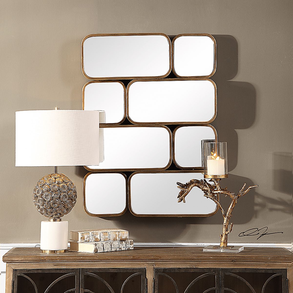 Zamya Gold Colors,Metal Mirror | Rooms to Go