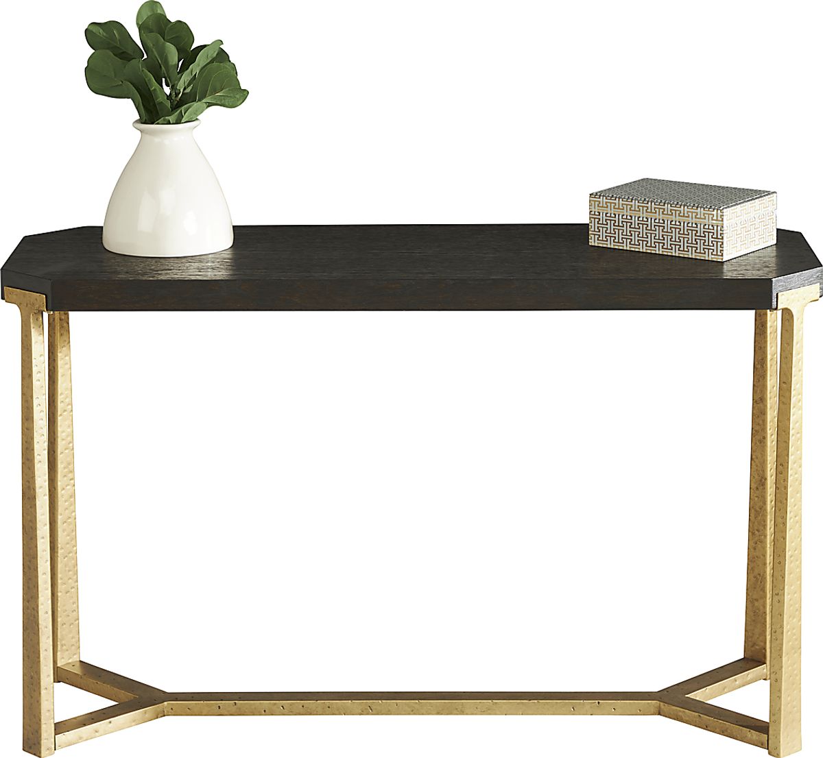 Zandra Brown Dark Wood Metal,Wood Sofa Table | Rooms to Go Zandra Brown Dark Wood Metal,Wood Sofa Table | Rooms to Go